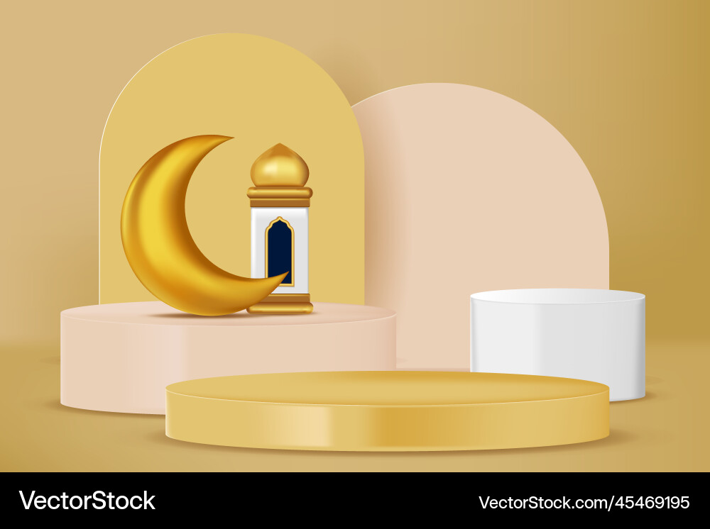Realistic 3d islamic celebration Royalty Free Vector Image