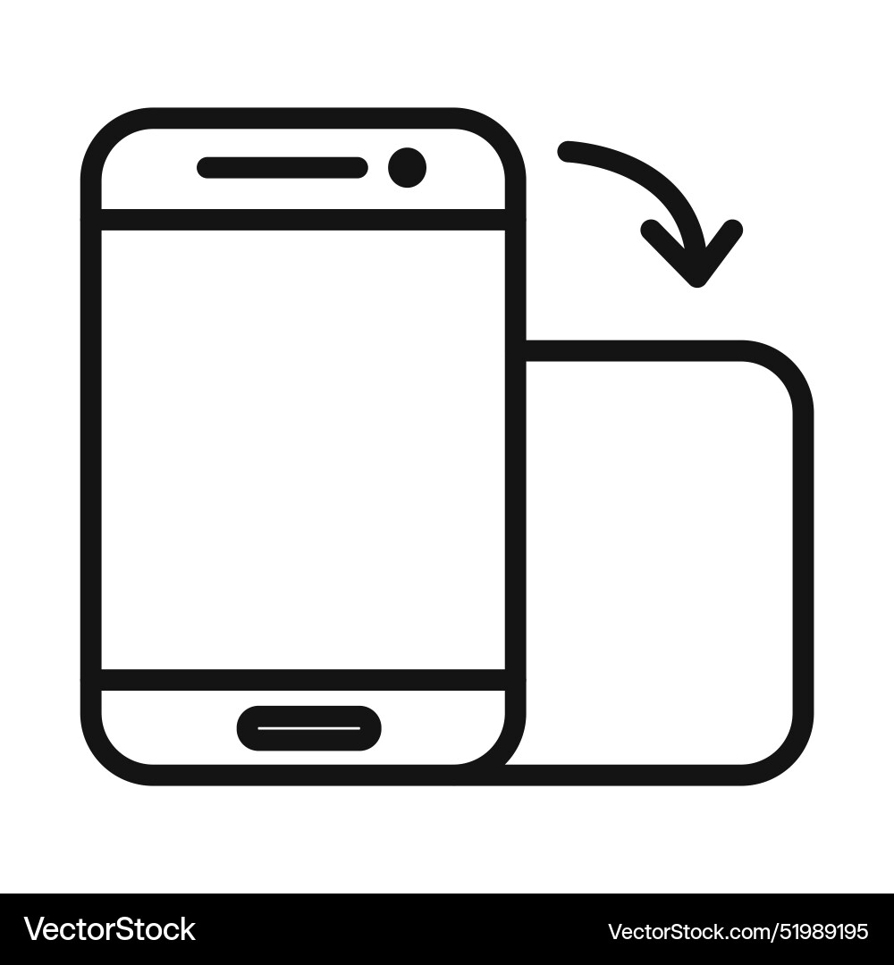 Rotate phone icon mark in filled style Royalty Free Vector