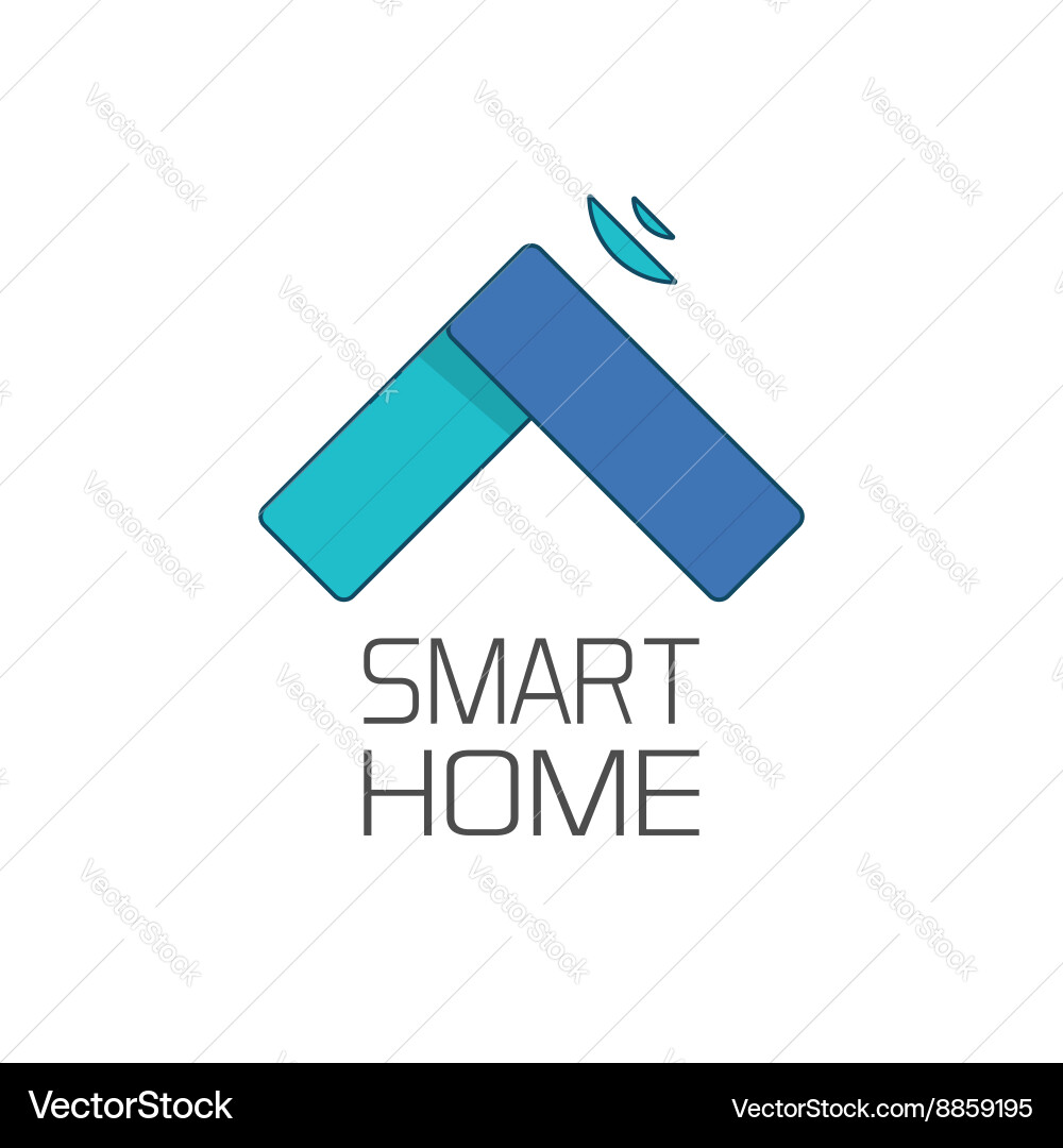 Smart home logo symbol isolated on white Vector Image
