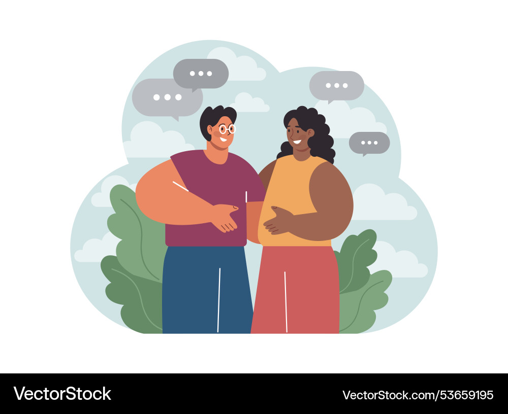 Trust concept close friends sharing secret Vector Image