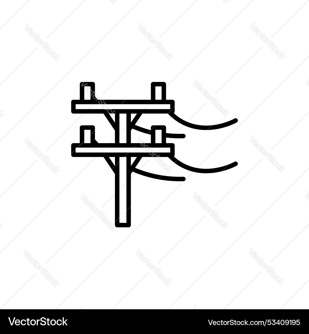 Utility pole icon isolated on white background Vector Image