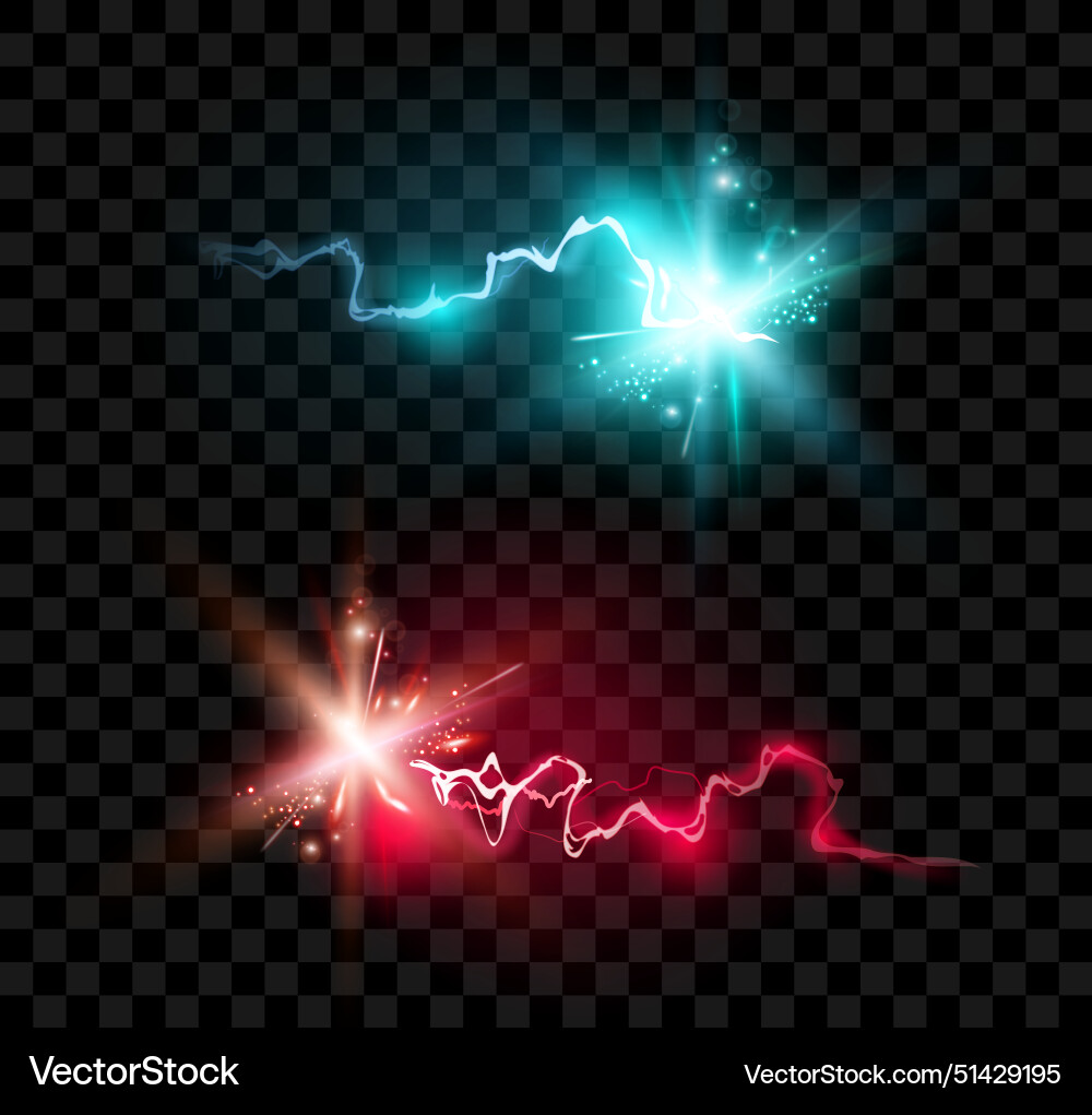Vs lightning thunder rays and sparks Royalty Free Vector