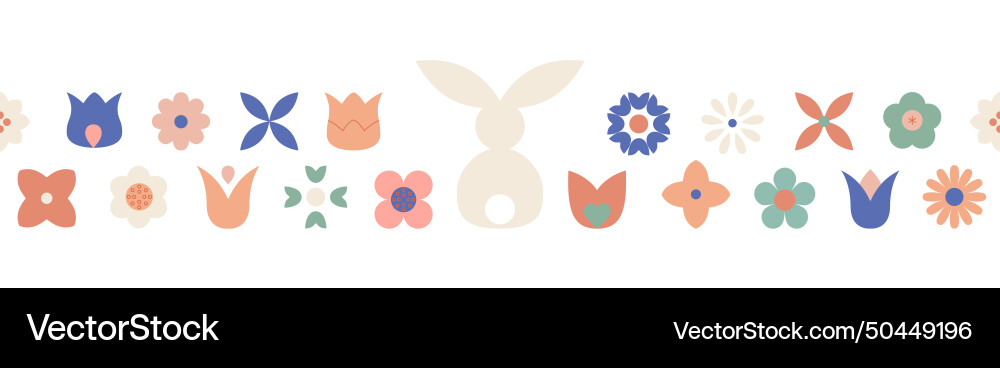 Abstract cute easter seamless border with spring Vector Image