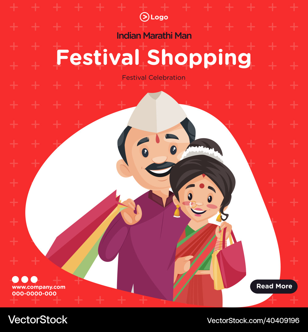 Banner design of marathi man Royalty Free Vector Image