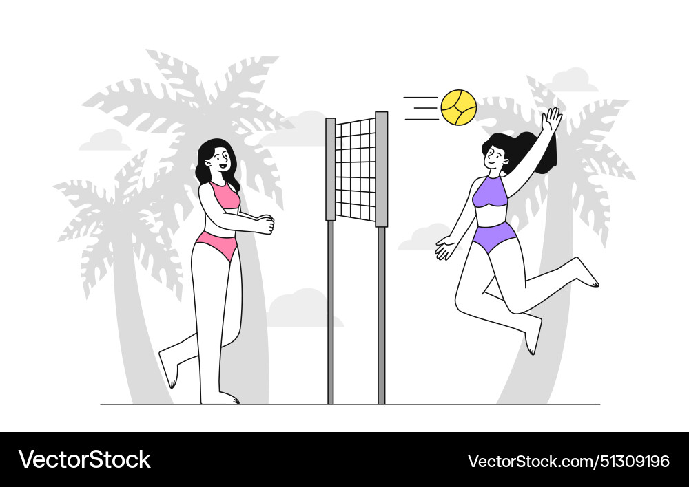 Beach volleyball simple Royalty Free Vector Image