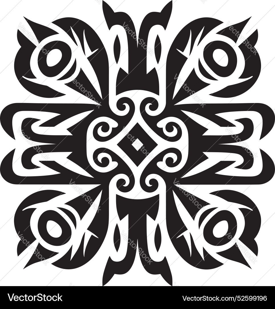 Borneo beauty dayak pattern icon symbolizing Vector Image