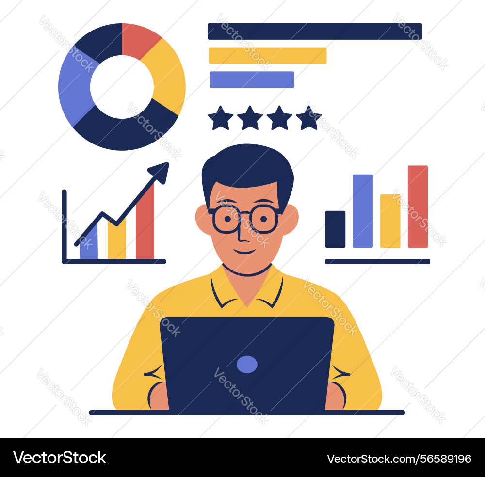 Business analysis with charts and diagrams Vector Image