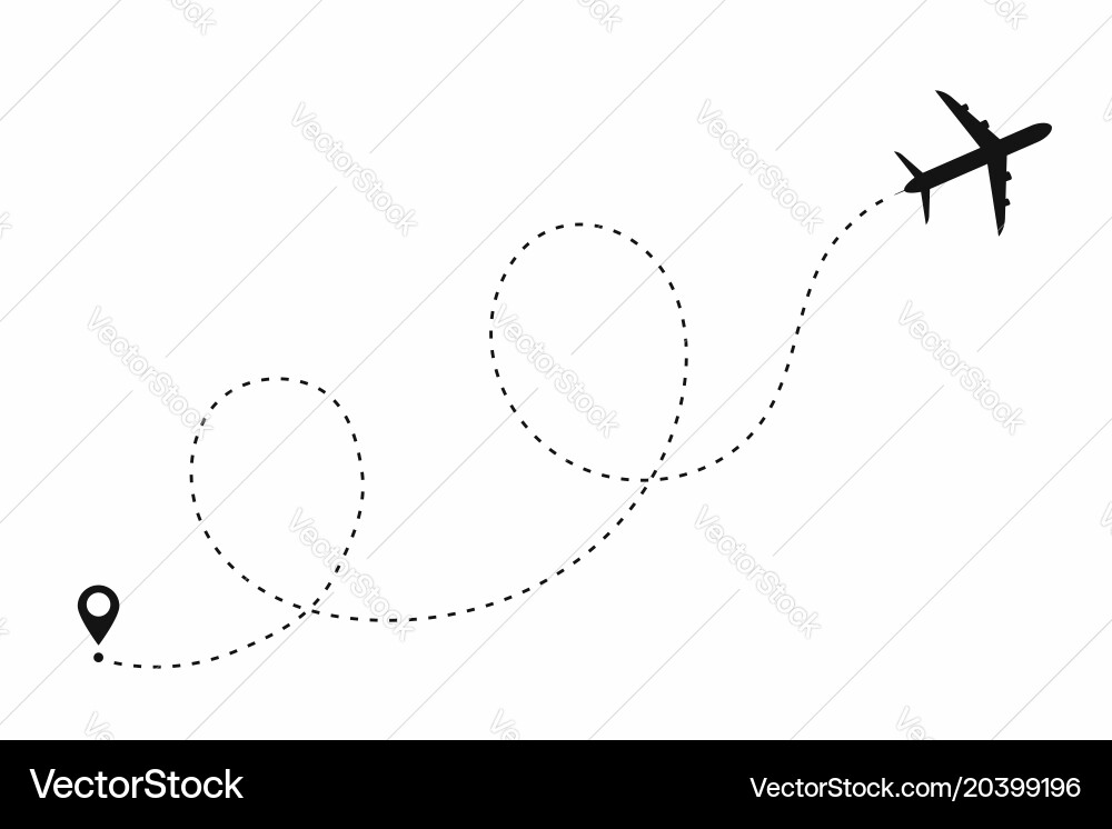 Dotted Airplane Route Royalty Free Vector Image