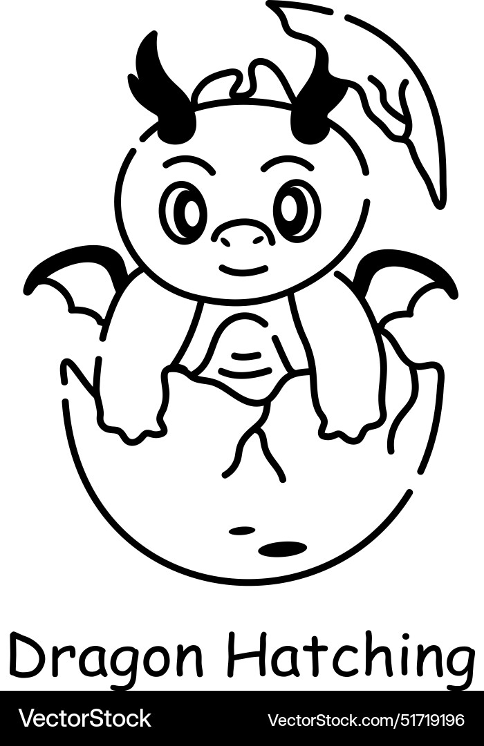 Dragon hatching Royalty Free Vector Image - VectorStock