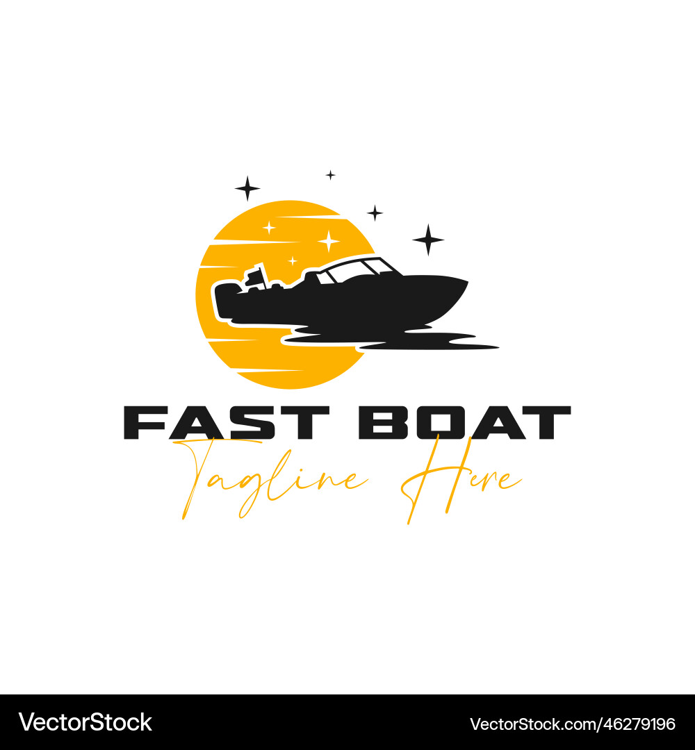 Fast boat logo design Royalty Free Vector Image