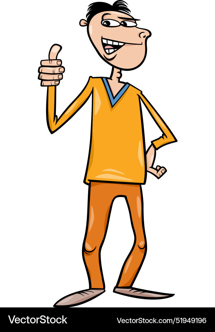 Happy cartoon young man or guy comic character Vector Image