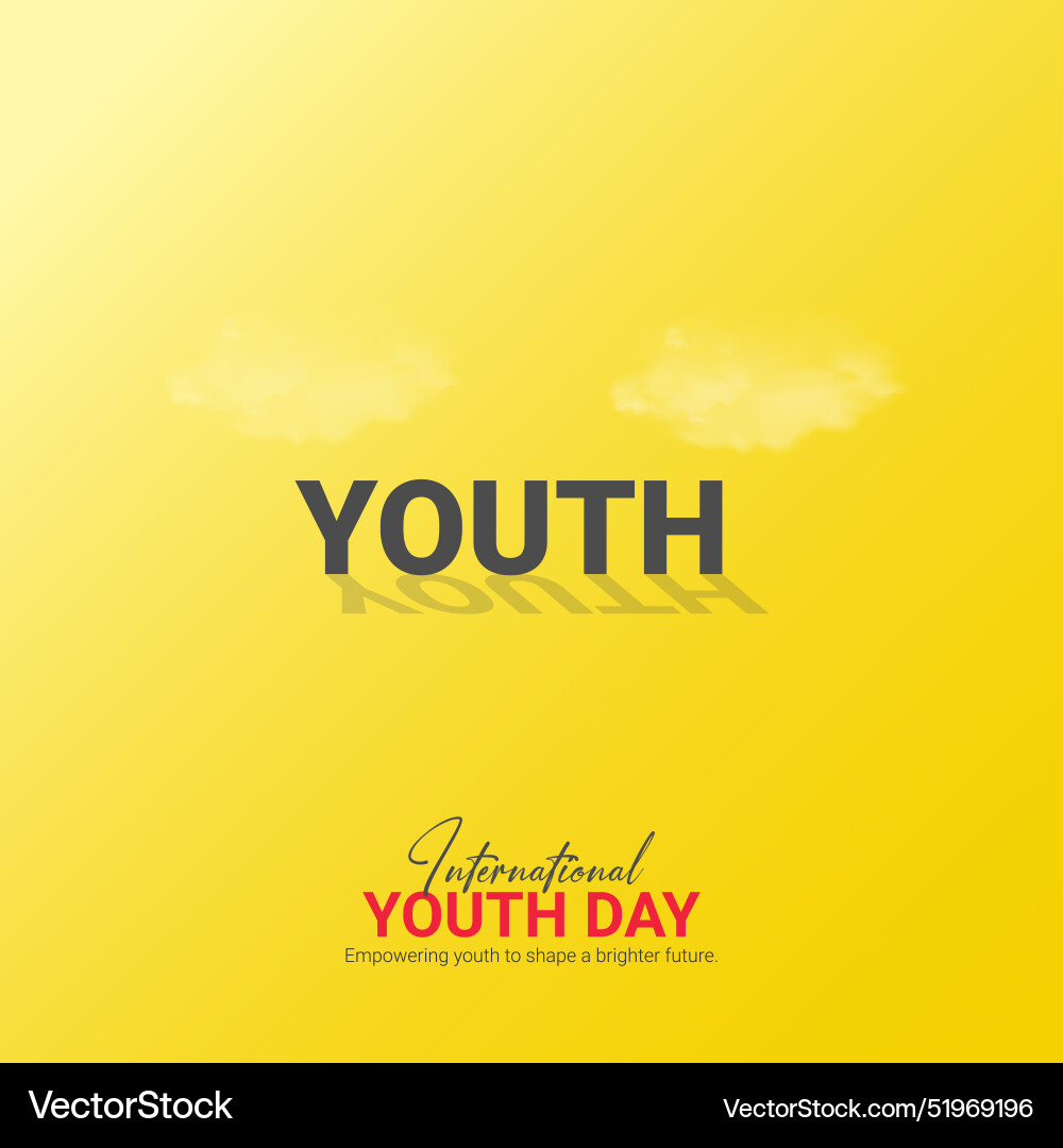 International youth day creative ads design Vector Image