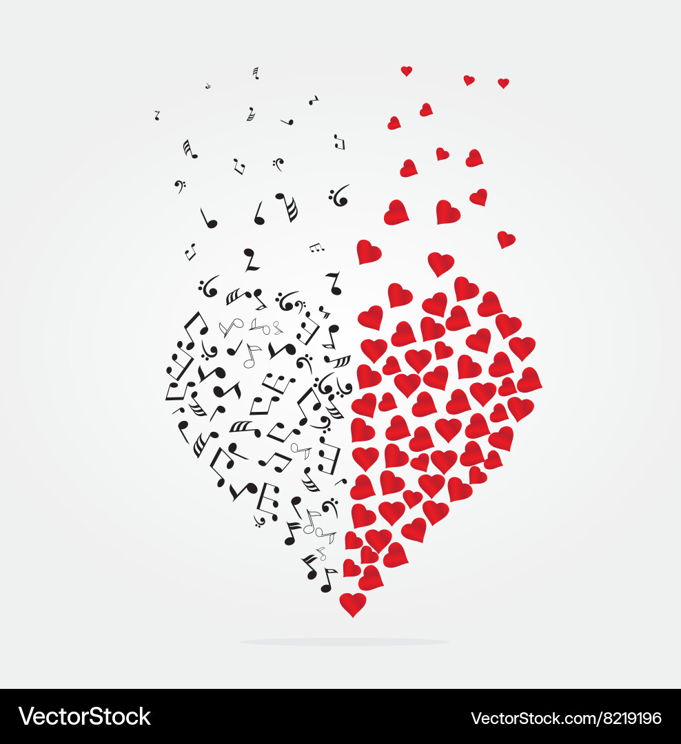 Note heart Royalty Free Vector Image - VectorStock