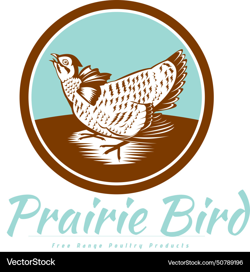 Prairie bird free range poultry logo Royalty Free Vector