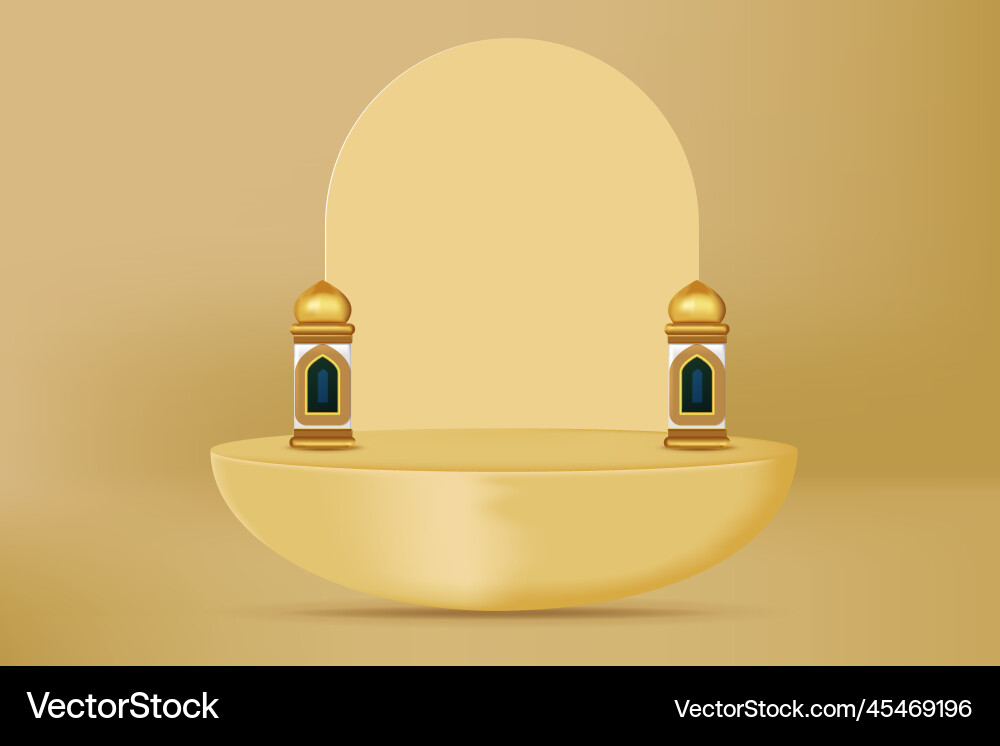 Realistic 3d islamic celebration Royalty Free Vector Image