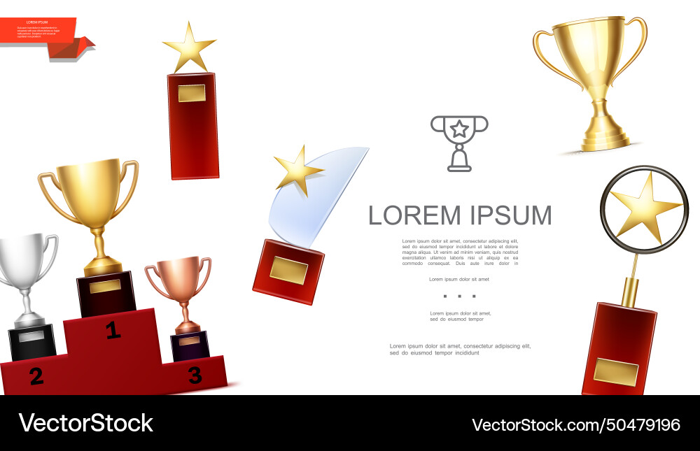 Realistic prizes and awards template Royalty Free Vector