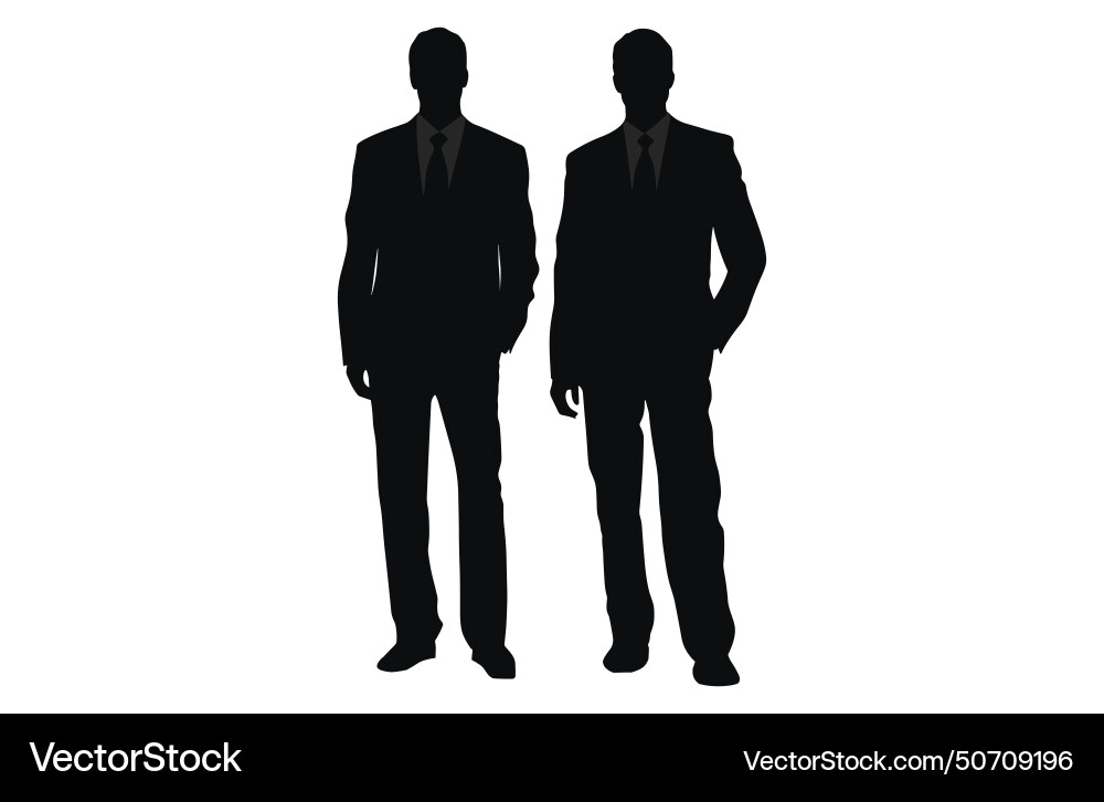 Two business man silhouette – Royalty-Free Vector | VectorStock