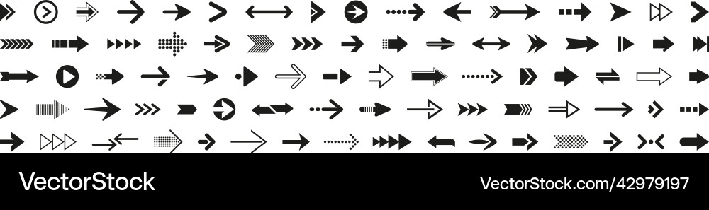 Arrow icon set cursor collection different Vector Image