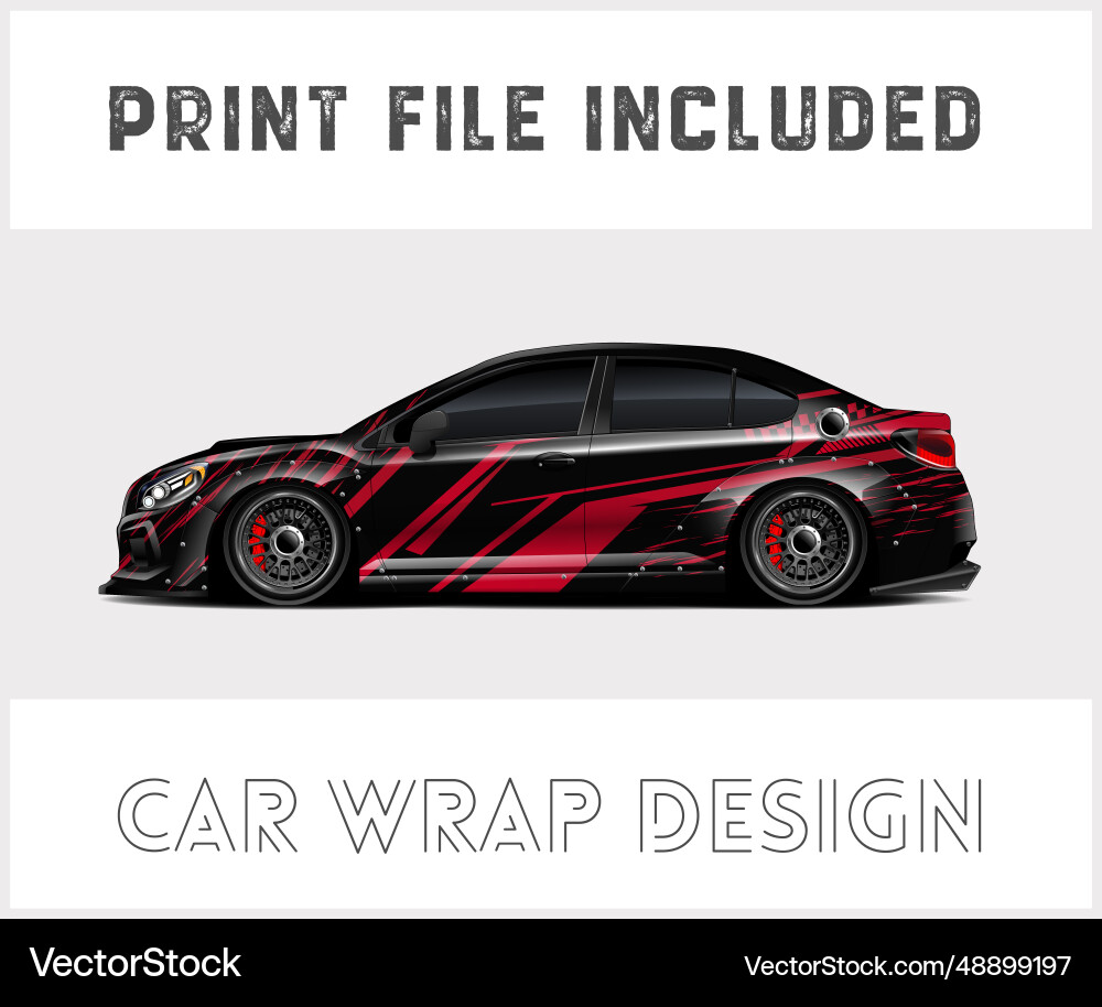 Car livery wrap design cool graphics Royalty Free Vector