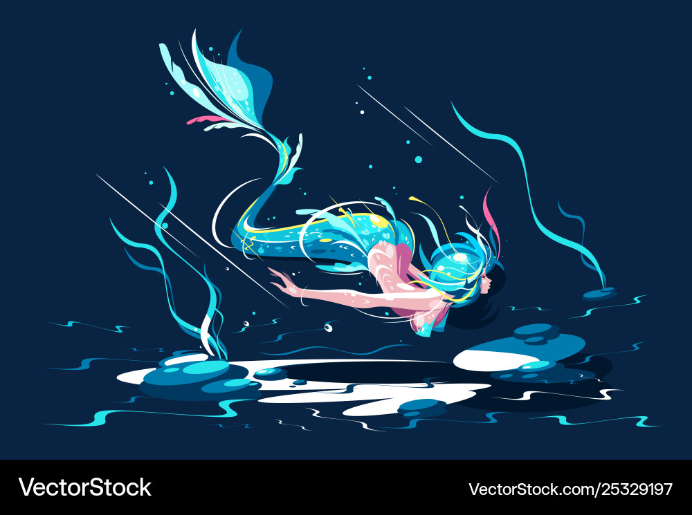 Enchanting Mermaid Sprite Royalty Free Vector Image