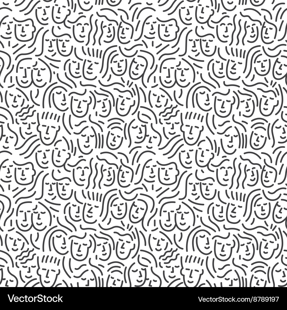 Faces of people - seamless background Royalty Free Vector