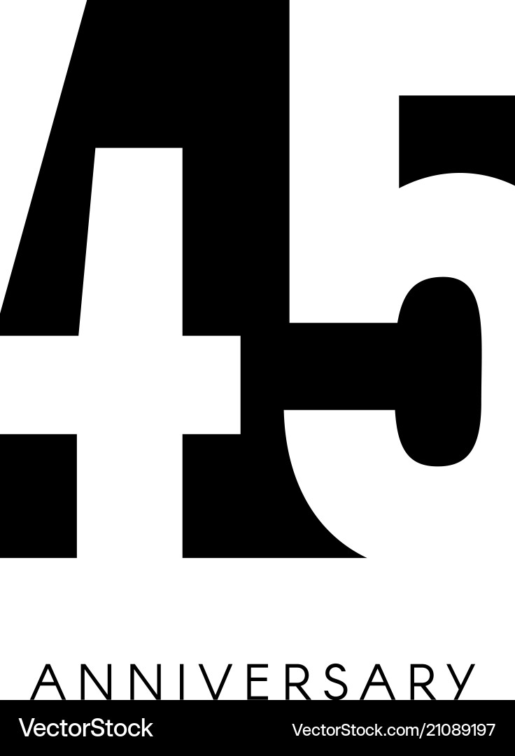 Forty five anniversary minimalistic logo Vector Image