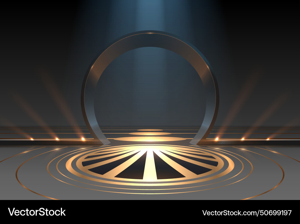 Golden stage with lights effect Royalty Free Vector Image