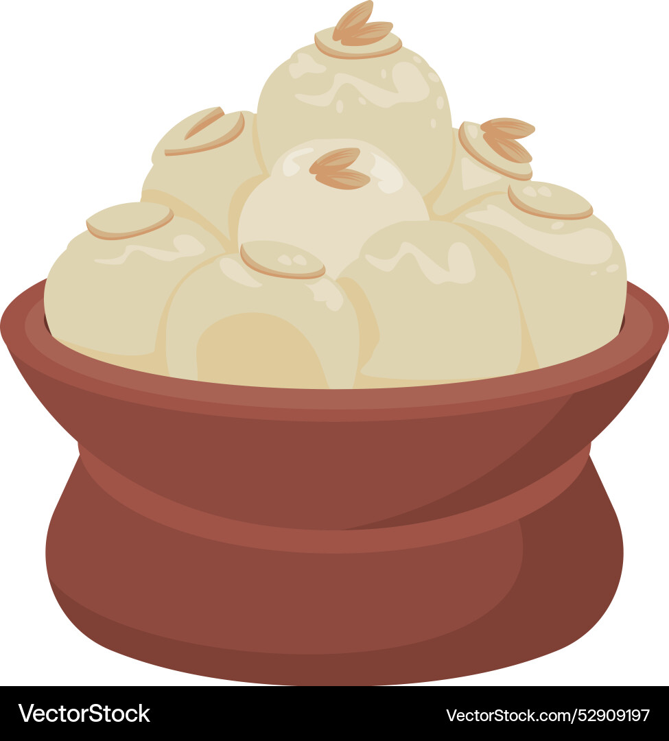 Indian dessert rasgulla Royalty Free Vector Image