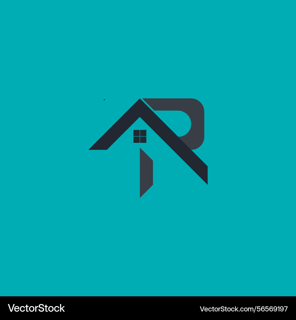 Modern real estate r letter logo Royalty Free Vector Image