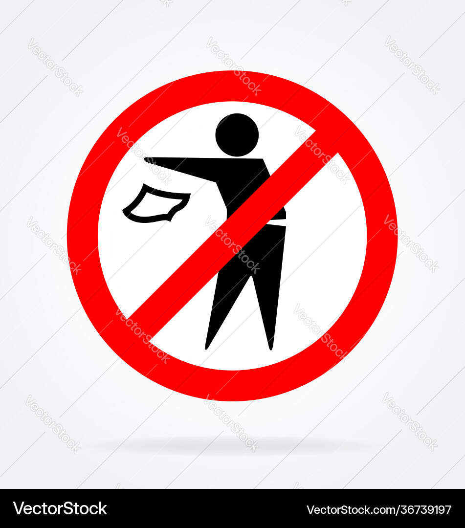 No Litter Sign - Waste Disposal Royalty Free Vector Image