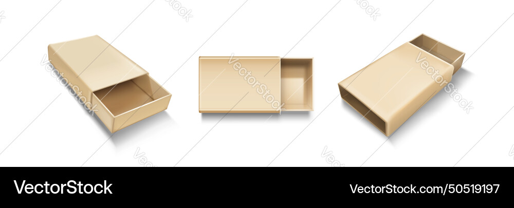 Open slide box mockup realistic Royalty Free Vector Image