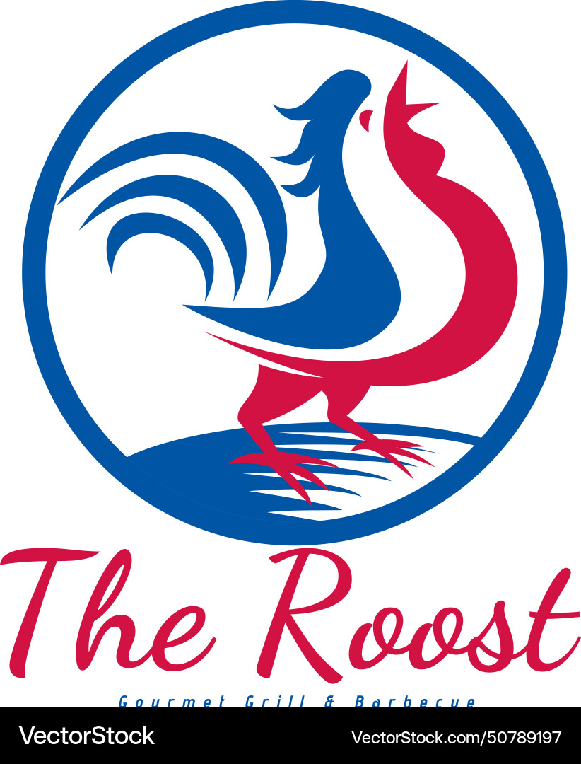 Roost gourmet grill logo Royalty Free Vector Image