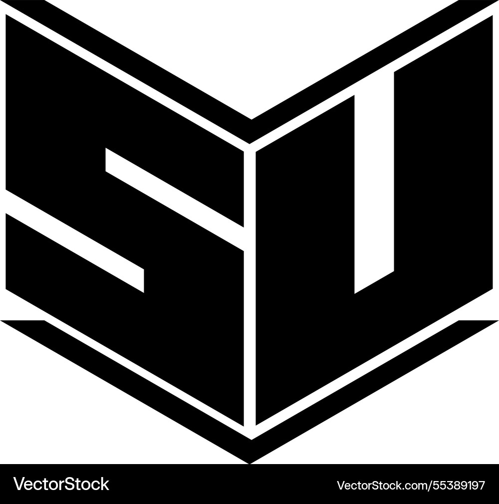 Su monogram logo with a modern and minimalist Vector Image