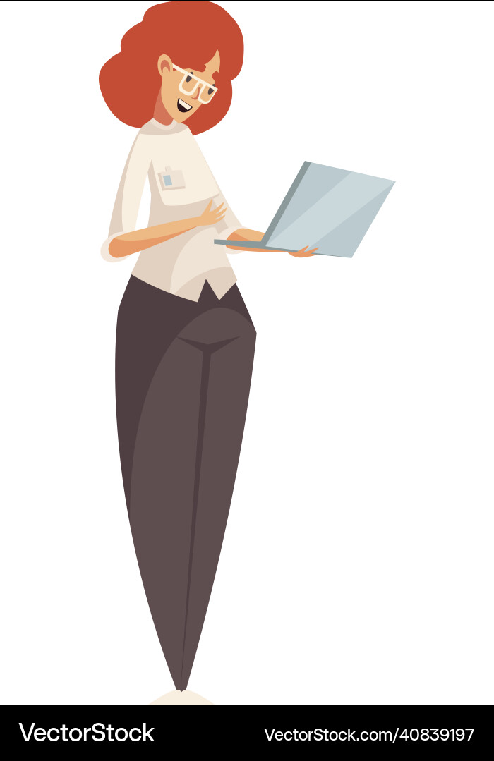 Technical support laptop composition Royalty Free Vector