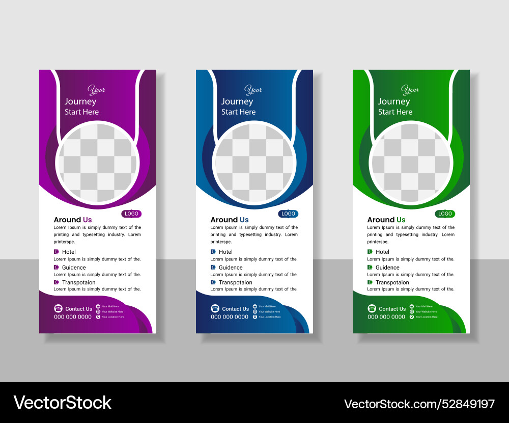 Travel rack card design template Royalty Free Vector Image