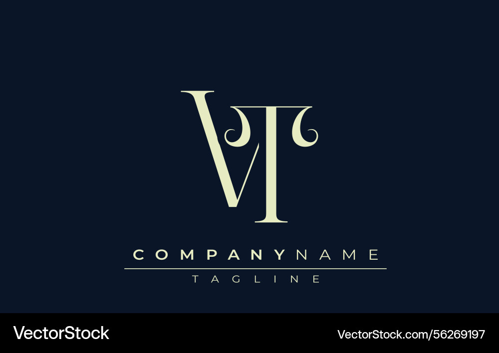 Vt abstract logo Royalty Free Vector Image - VectorStock