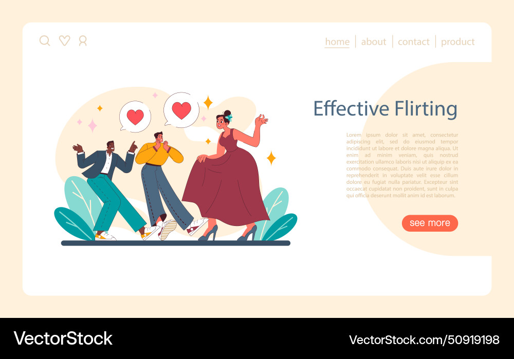 Effective flirting concept a charming Royalty Free Vector
