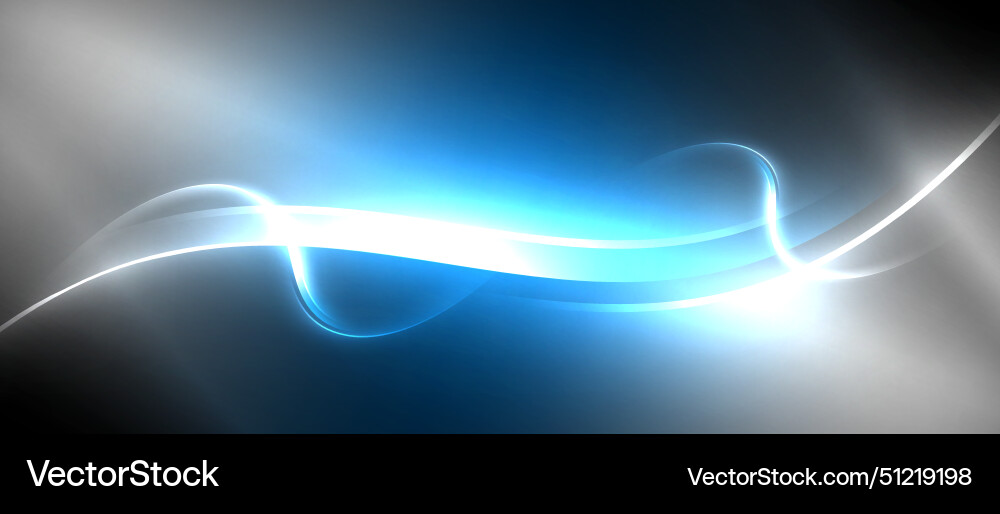 Electric blue wave on black canvas creates Vector Image