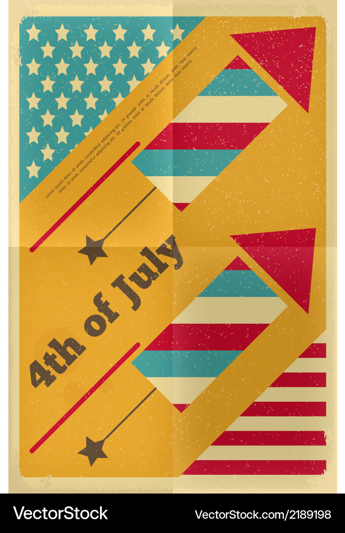 Fourth of July Fireworks Poster Royalty Free Vector Image
