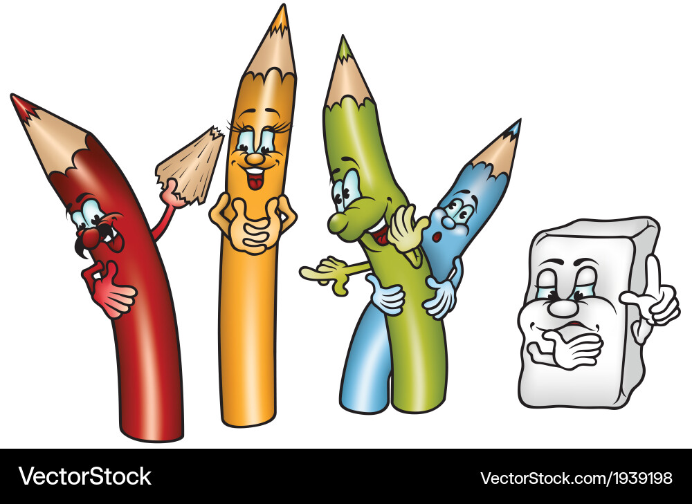 Happy crayons Royalty Free Vector Image - VectorStock