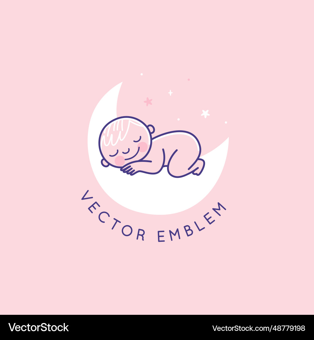 Logo design template and emblem in simple line Vector Image