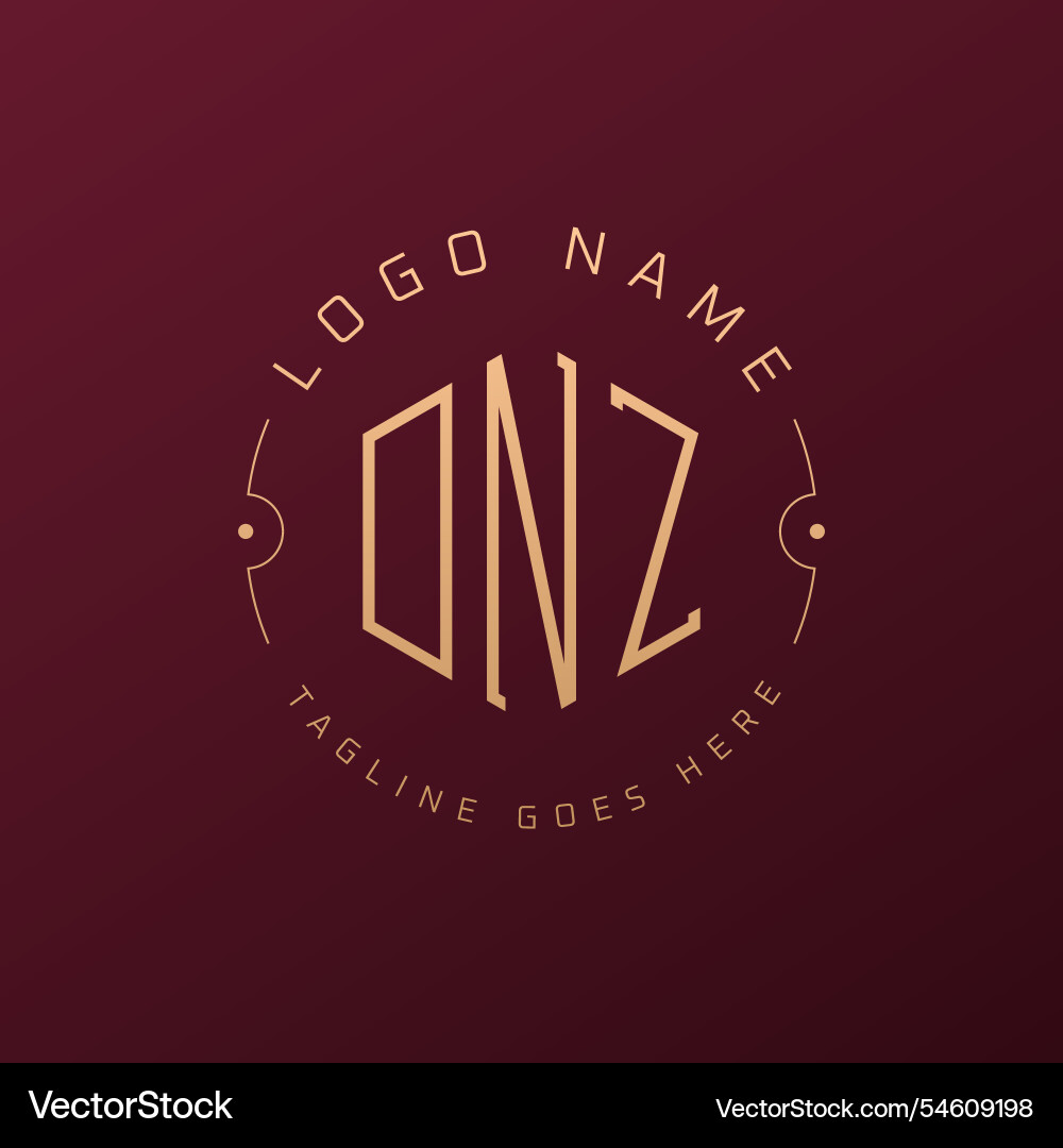Luxury dnz logo design elegant letter Royalty Free Vector