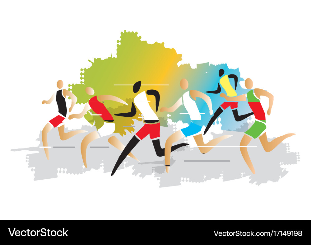 Marathon runner race Royalty Free Vector Image