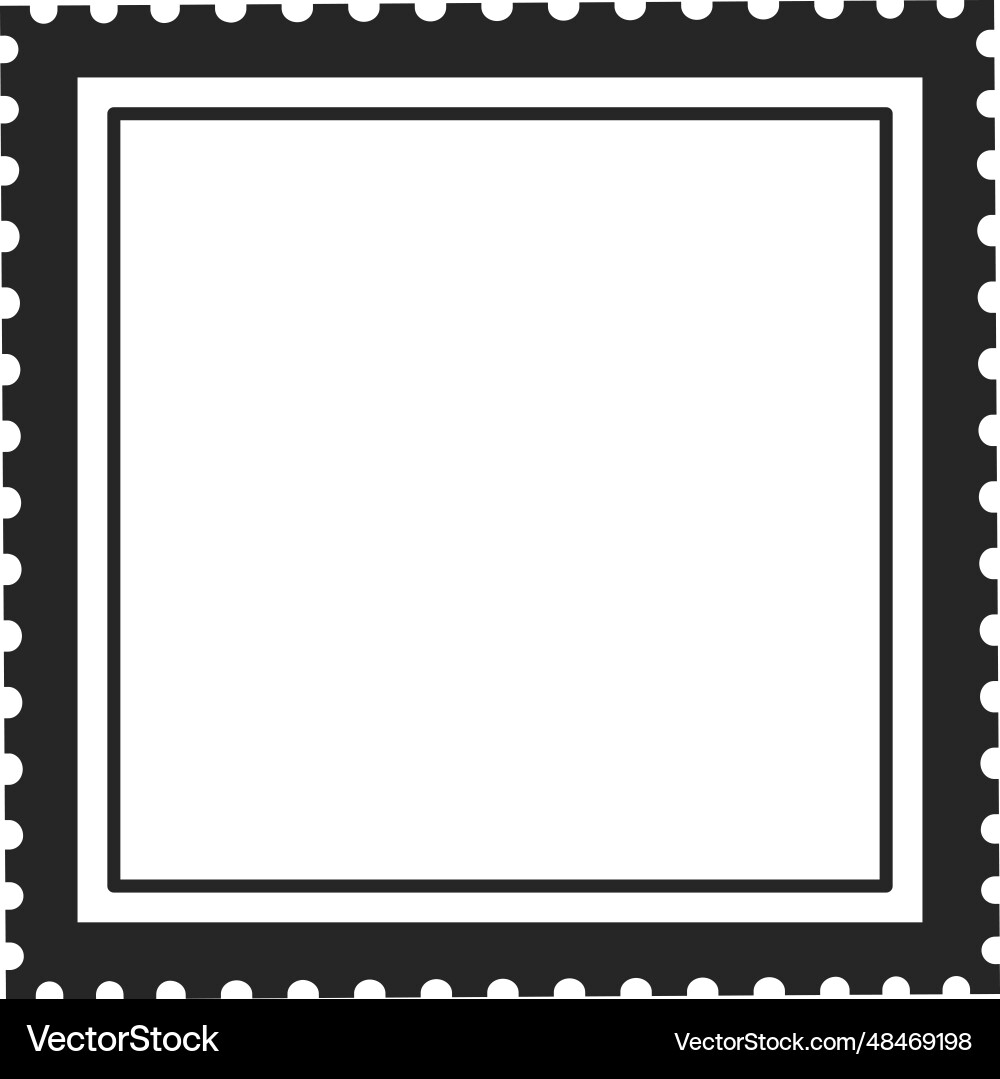 Postmark frame template empty black square border Vector Image