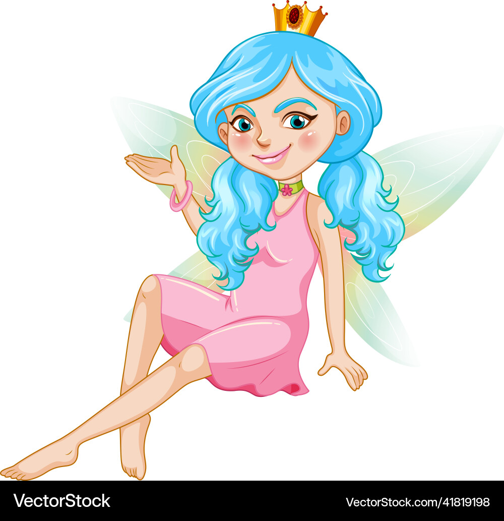 Schöne Fee Mädchen Cartoon Charakter Lizenzfreier Vektor