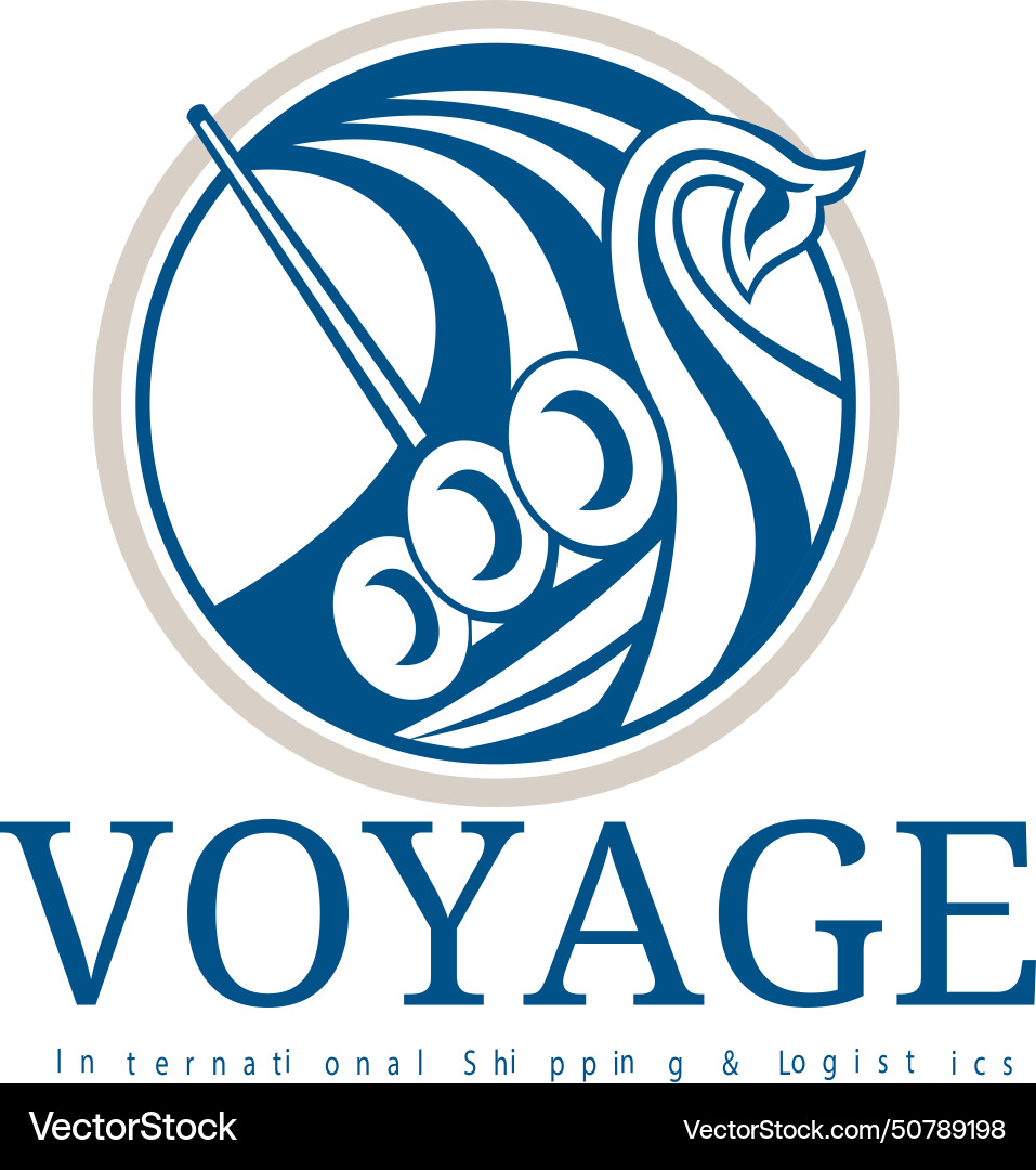 Voyage shipping logo Royalty Free Vector Image