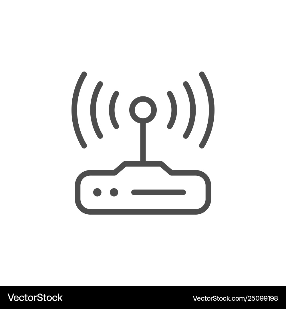 Wi-fi router line icon Royalty Free Vector Image