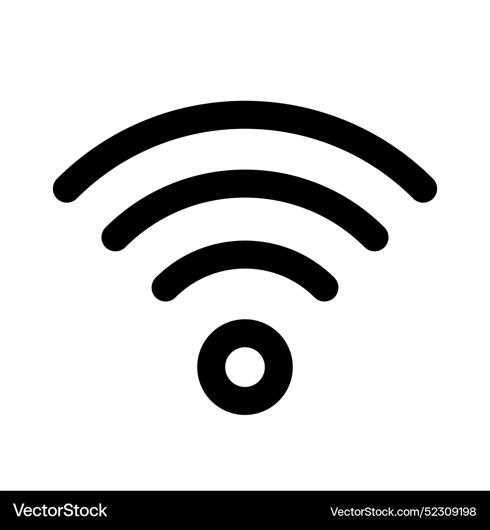 Wifi icon linear logo mark in black and white Vector Image