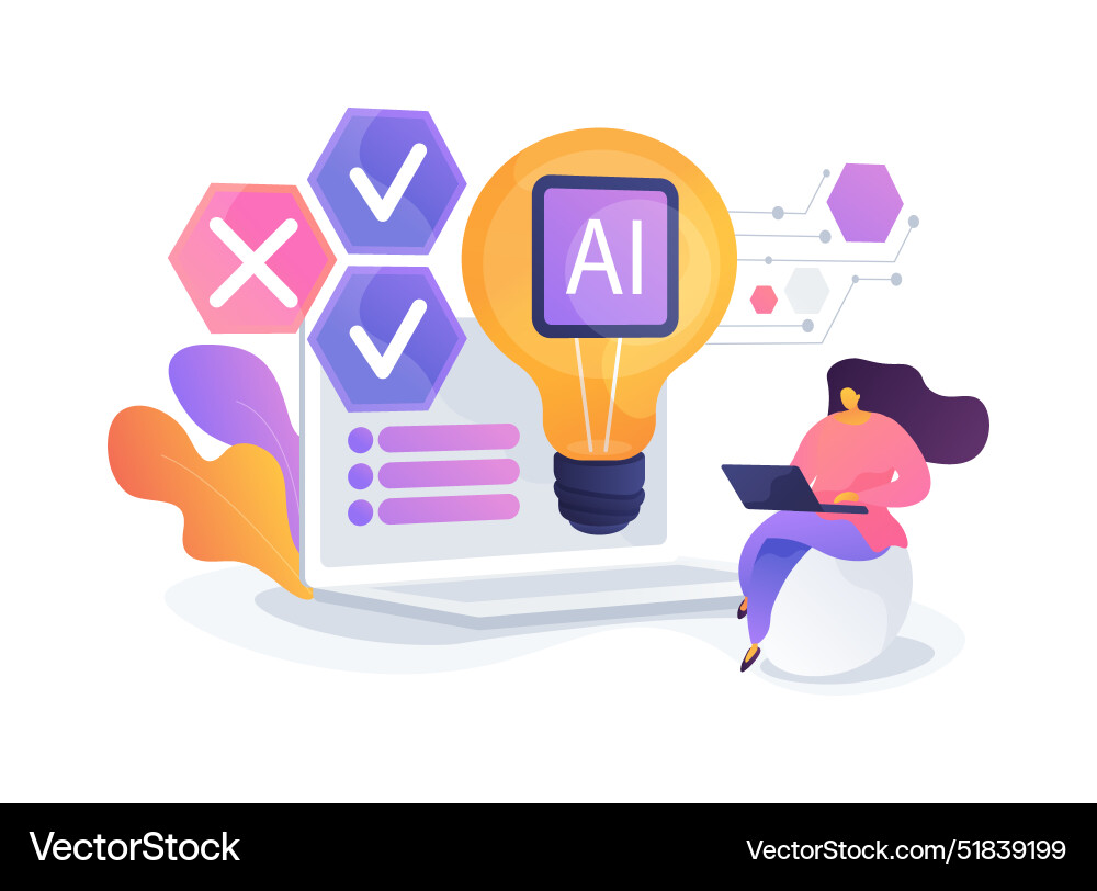 Ai-backed proactive issue resolution abstract Vector Image