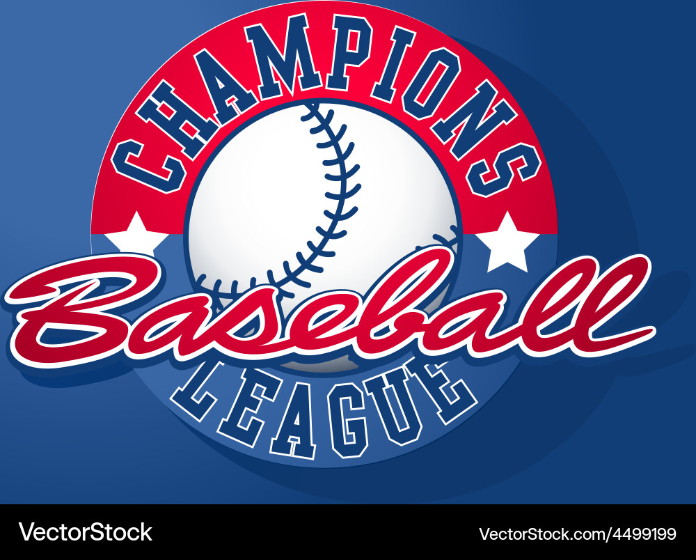 Baseball champions league with ball Royalty Free Vector